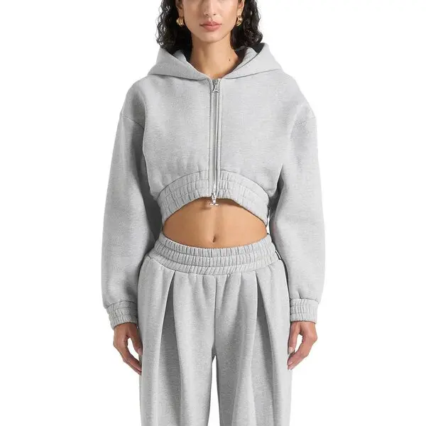 Manière De Voir Josiane Relaxed Zip Through Hoodie - Grey