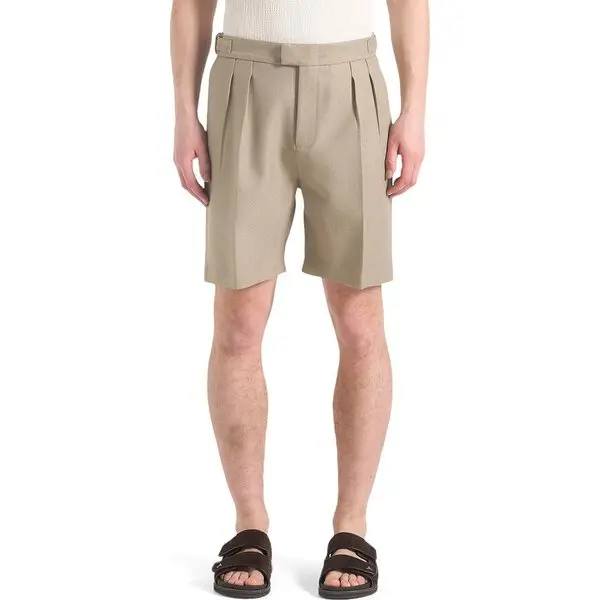 Manière De Voir Bertrand Twin Pleat Tailored Shorts - Beige