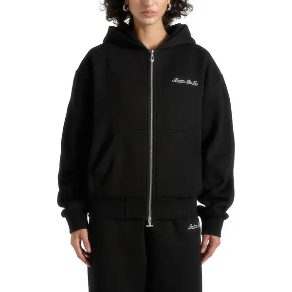 Manière De Voir Relaxed Fit Zip Hoodie - Black