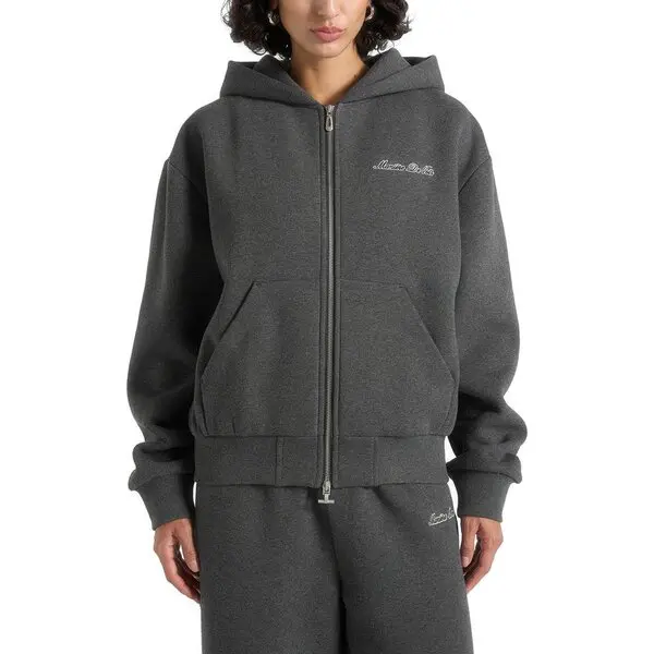 Manière De Voir Relaxed Fit Zip Hoodie - Charcoal Grey