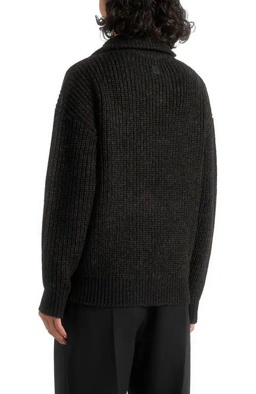 Manière De Voir Speckled Wool Zip Jacket