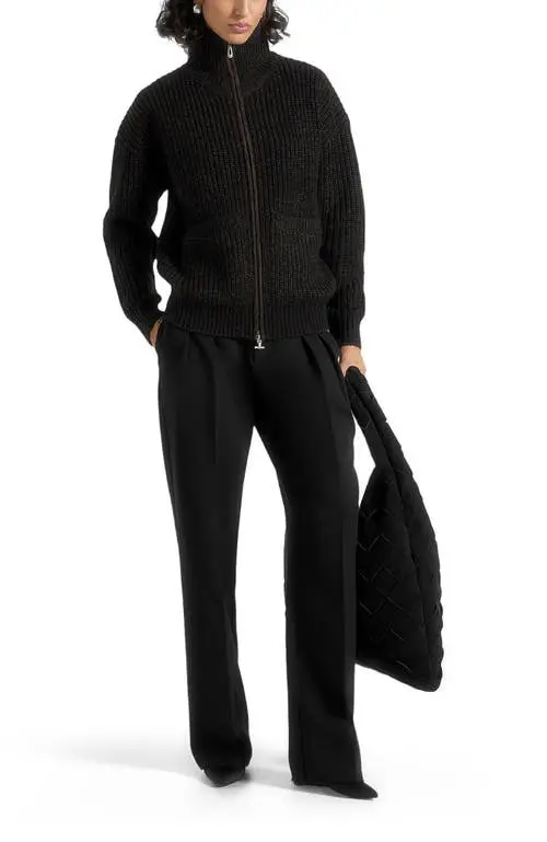 Manière De Voir Speckled Wool Zip Jacket