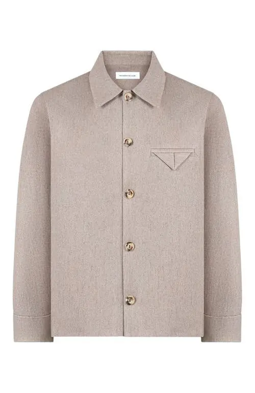 Manière De Voir Leo Textured Tailored Long Sleeve Overshirt
