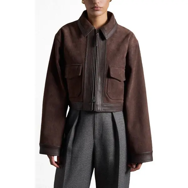 Manière De Voir Suede And Pebbled Leather Jacket