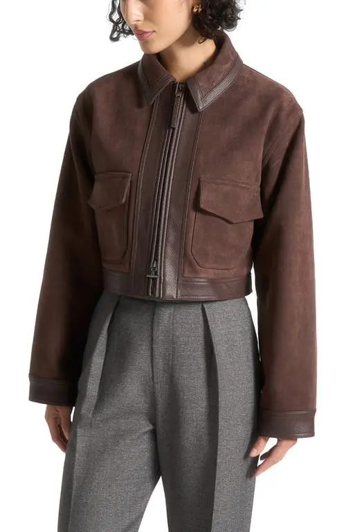 Manière De Voir Suede And Pebbled Leather Jacket