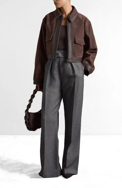Manière De Voir Suede And Pebbled Leather Jacket