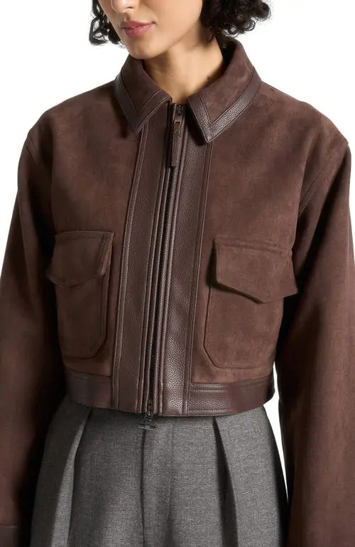 Manière De Voir Suede And Pebbled Leather Jacket