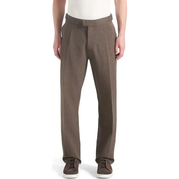 Manière De Voir Regular Fit Hatched Tailored Trousers