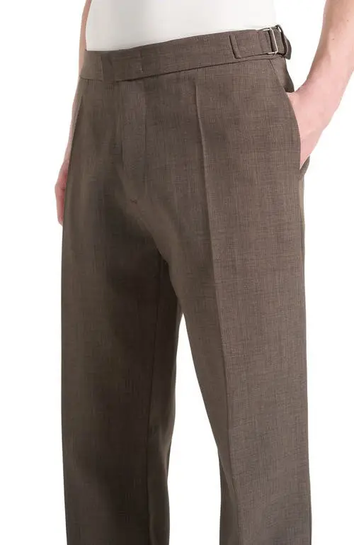 Manière De Voir Regular Fit Hatched Tailored Trousers