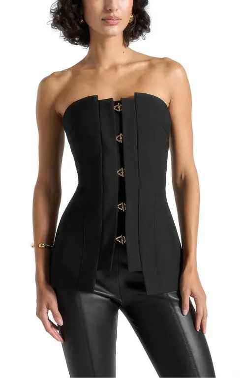 Manière De Voir Viviane Clasp Detail Bandeau Top - Black