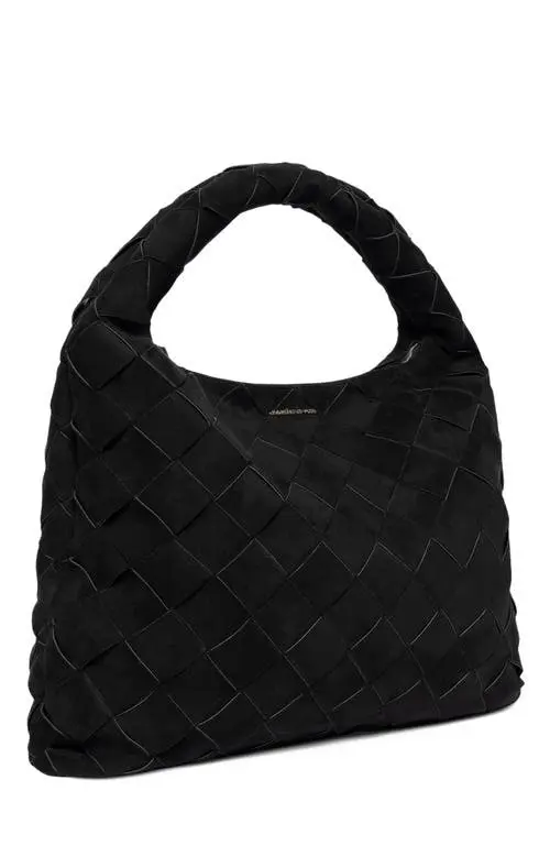 Manière De Voir Aubin Suede Woven Hobo Bag