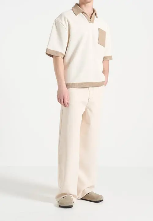 Manière De Voir Maniera De Voir Lazare Wide Leg Twill Jeans - Cream