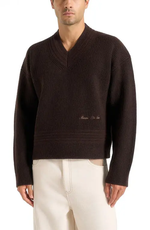 Manière De Voir Remi V-neck Knit Jumper - Brown