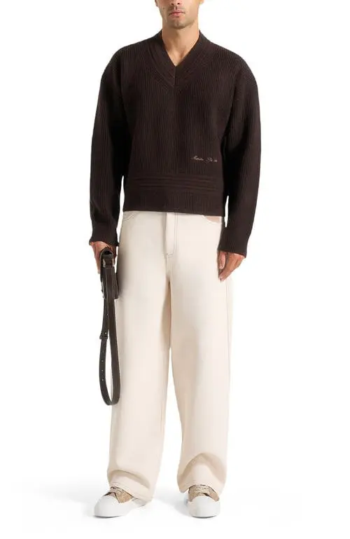 Manière De Voir Remi V-neck Knit Jumper - Brown