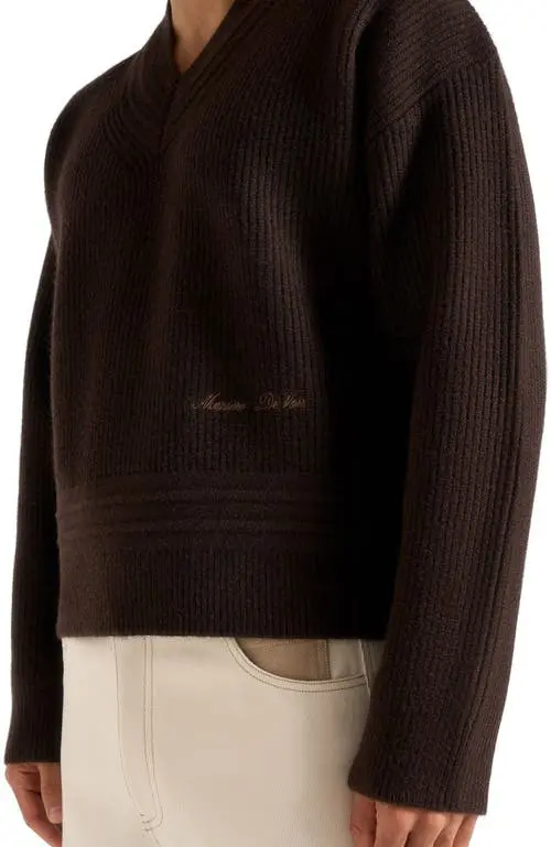 Manière De Voir Remi V-neck Knit Jumper - Brown