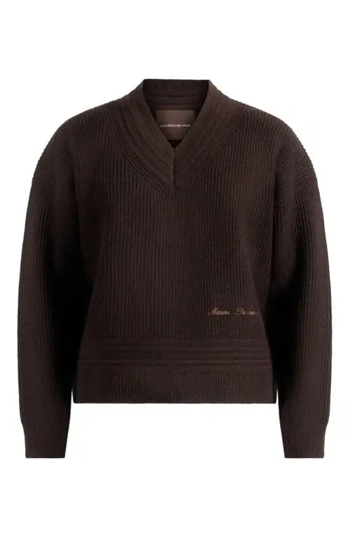 Manière De Voir Remi V-neck Knit Jumper - Brown
