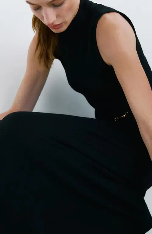 Mango Mock Neck Knit Maxi Dress