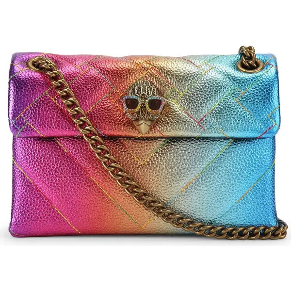 Kurt Geiger Mini Kensington Convertible Metallic Leather Crossbody Bag - Multi Blue