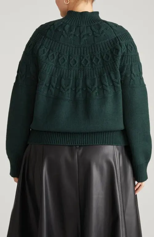 Universal Standard Safiya Mock Neck Sweater - Scarab Green