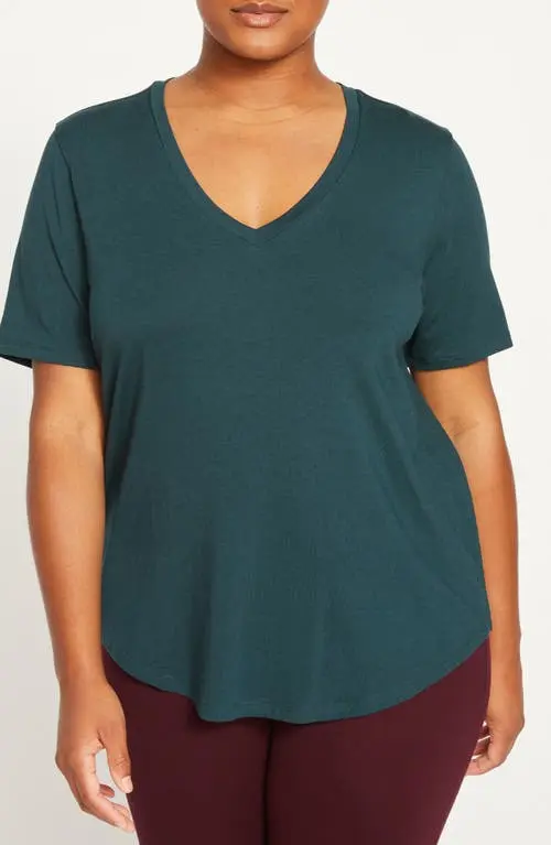 Universal Standard V-neck Tee - Deep Sea