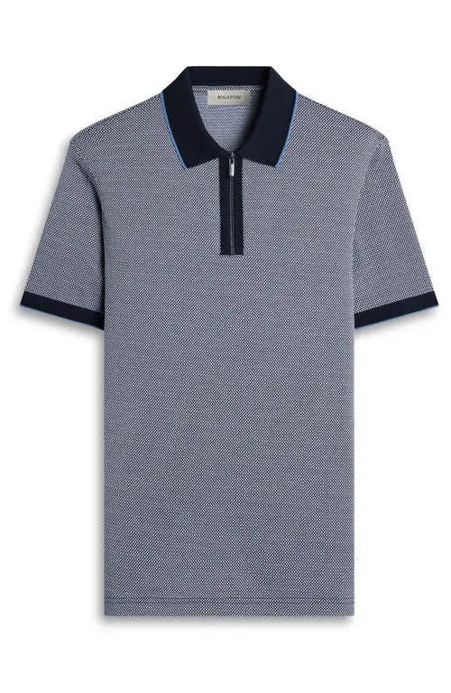 Bugatchi Quarter Zip Polo - Navy