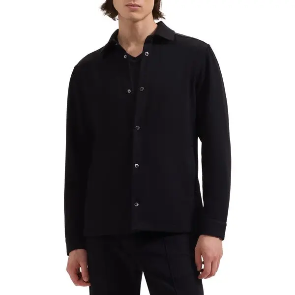 Bugatchi Soft Touch Knit Shirt Jacket - Black