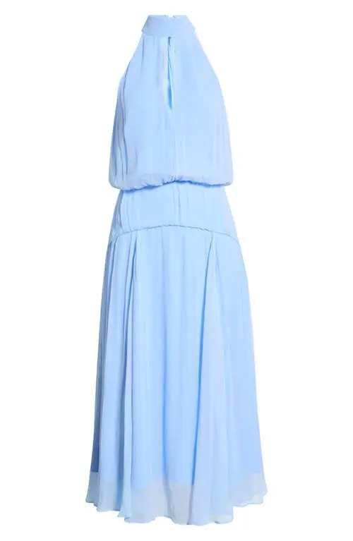 Staud Camryn Keyhole Crinkle Crepe Midi Dress