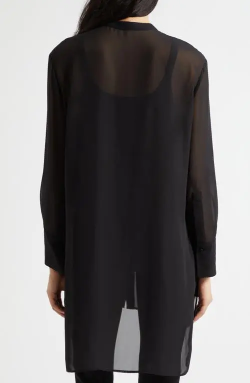 Emporio Armani Techno Sheer Georgette Tunic - Solid Black