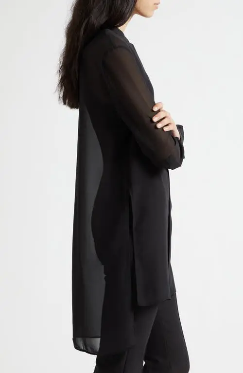 Emporio Armani Techno Sheer Georgette Tunic - Solid Black