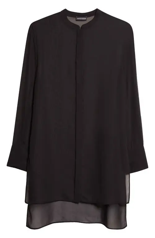 Emporio Armani Techno Sheer Georgette Tunic - Solid Black