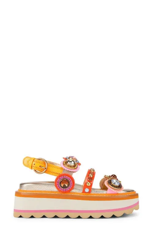 Kurt Geiger Octavia Slingback Platform Sandal - Orange Multi