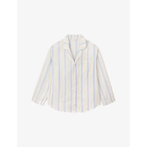 THE WHITE COMPANY Striped Relaxed-fit Cotton Pyjama Shirt - Bluestripe
