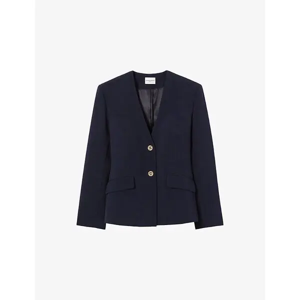 Claudie Pierlot V-neck Tailored Lyocell-blend Jacket