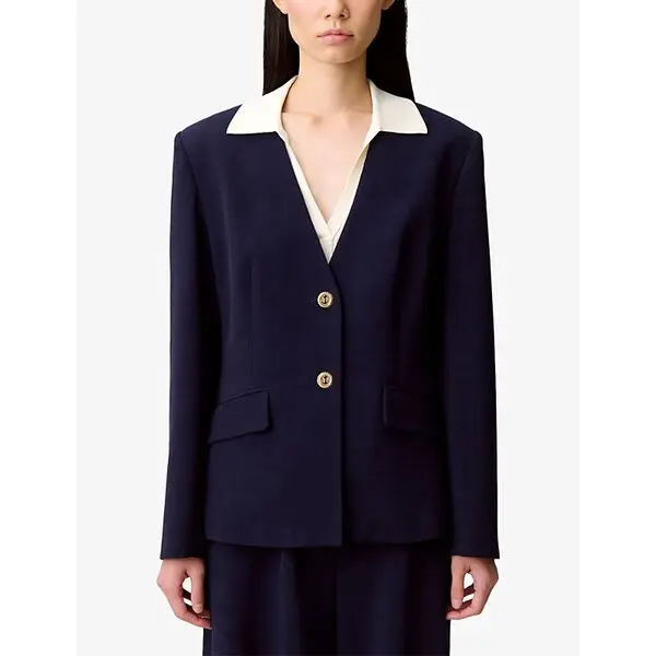 Claudie Pierlot V-neck Tailored Lyocell-blend Jacket