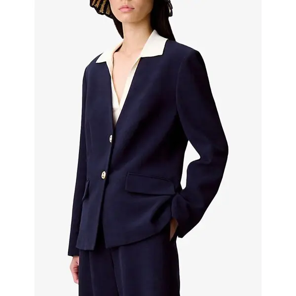 Claudie Pierlot V-neck Tailored Lyocell-blend Jacket