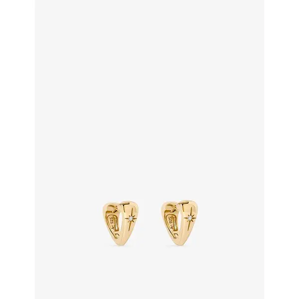 Astley Clarke Biography Heart Huggie Earrings - Yellow Gold Vermeil