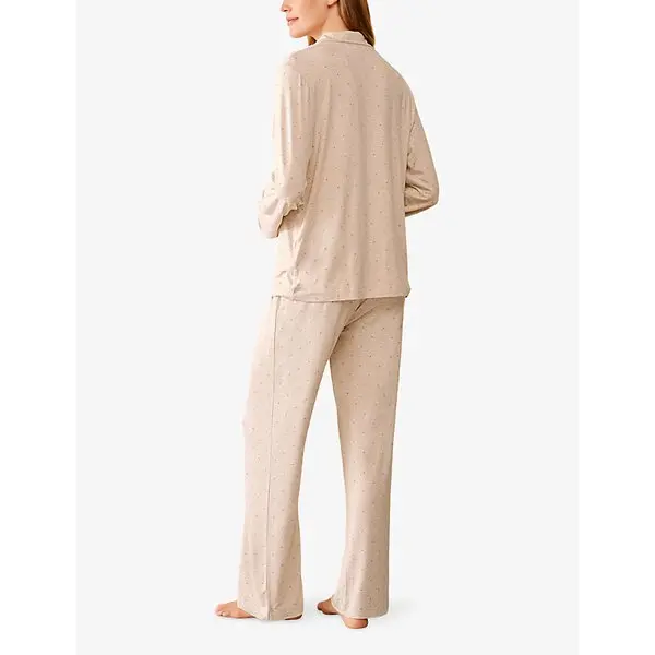 THE WHITE COMPANY Dotted Relaxed-fit Jersey Pyjamas
