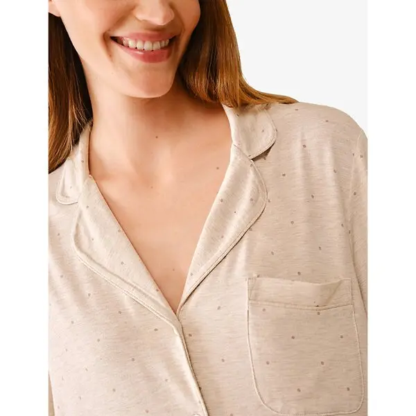 THE WHITE COMPANY Dotted Relaxed-fit Jersey Pyjamas