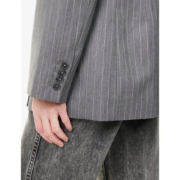ANINE BING Tiphaine Pinstripe Wool Blazer