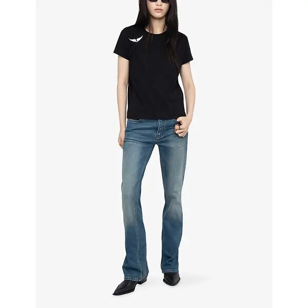 Zadig&Voltaire Cotton-jersey T-shirt With Wings Brooch