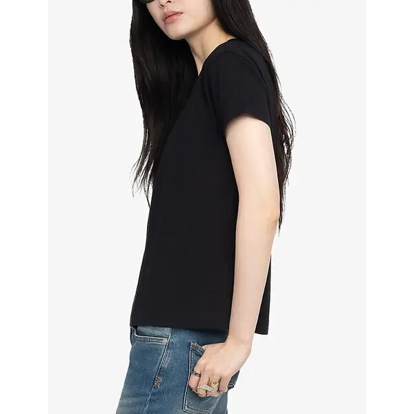 Zadig&Voltaire Cotton-jersey T-shirt With Wings Brooch