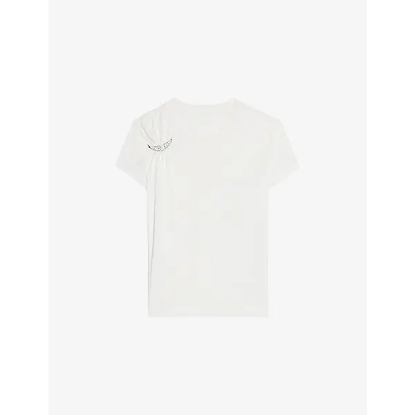 Zadig&Voltaire Cotton-jersey T-shirt With Wings Brooch - Judo