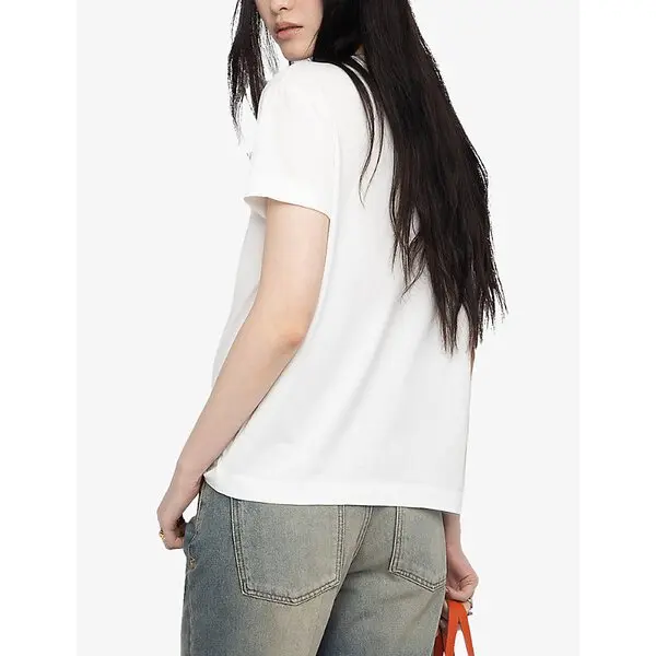 Zadig&Voltaire Cotton-jersey T-shirt With Wings Brooch
