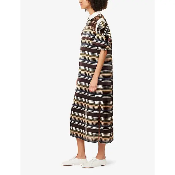 Sacai Striped Woven Shirt Dress