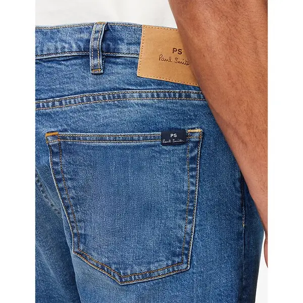 Paul Smith Brand-patch Tapered-leg Stretch-denim Jeans - Blue
