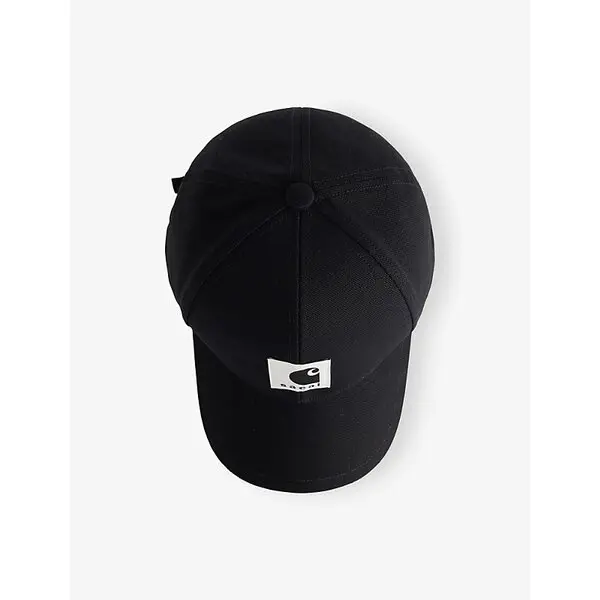 Sacai X Carhartt Wip Brand-patch Baseball Cap - Black