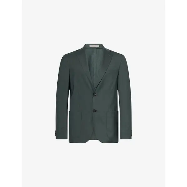 Corneliani Regular-fit Notch-lapels Wool And Silk Blazer