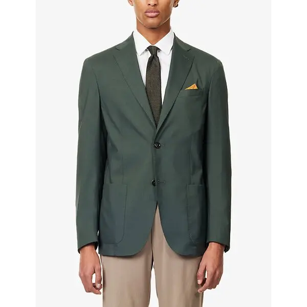 Corneliani Regular-fit Notch-lapels Wool And Silk Blazer