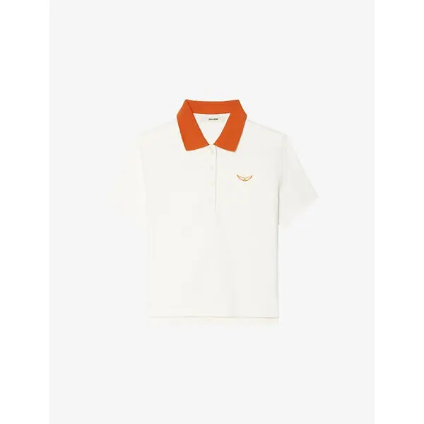 Zadig&Voltaire Logo-embroidered Cotton Polo Shirt - Cream