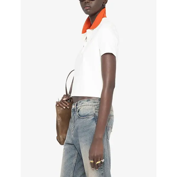 Zadig&Voltaire Logo-embroidered Cotton Polo Shirt - Cream